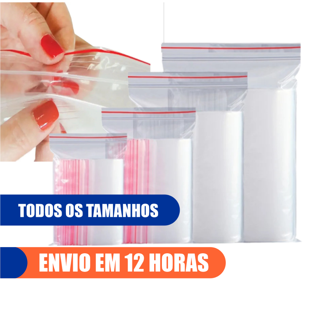Saco Plastico 100un Zip Lock Abre Fecha Todos Tamanhos Talge | Shopee ...