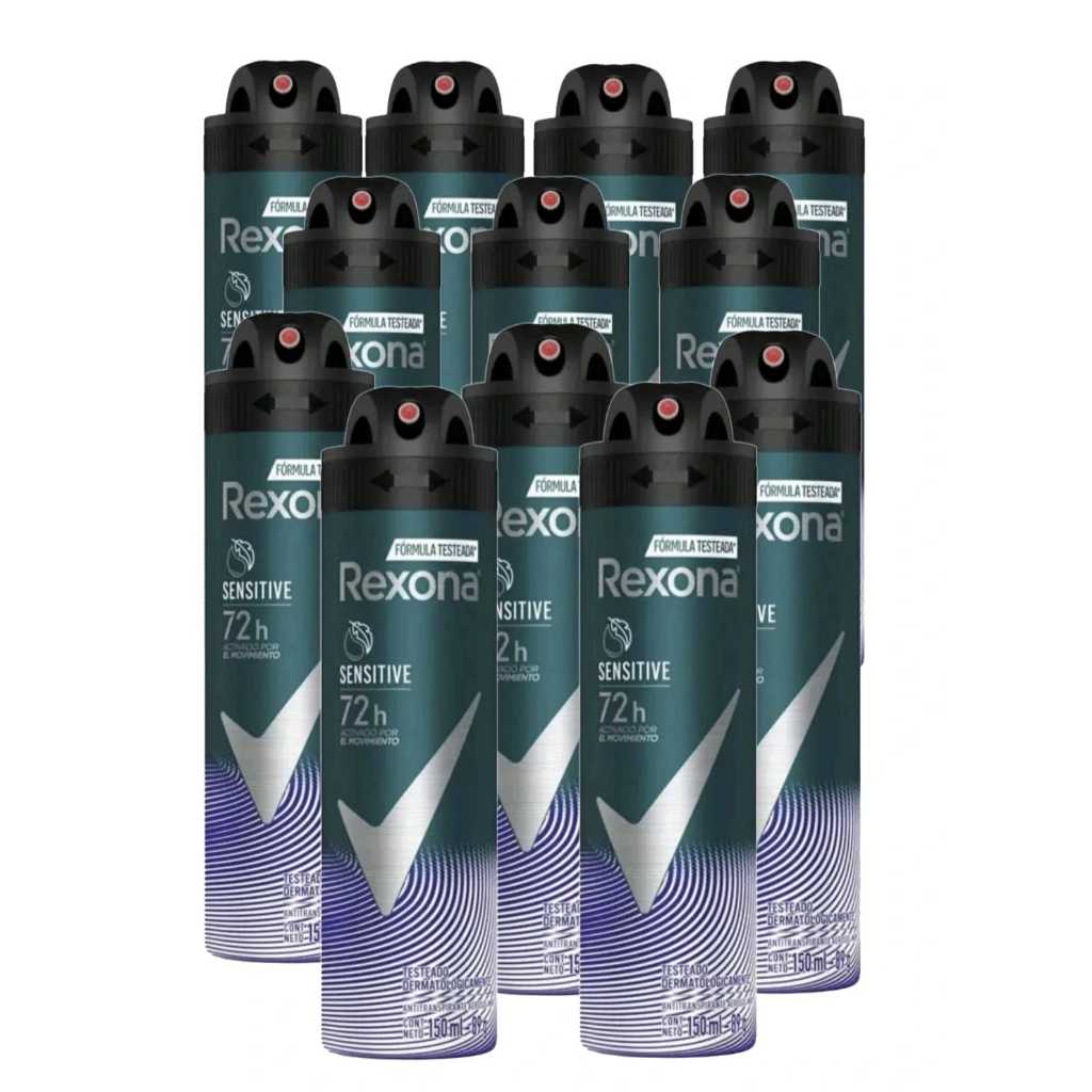 kit com 12 Desodorante Antitranspirante Aerosol Masculino Rexona ...