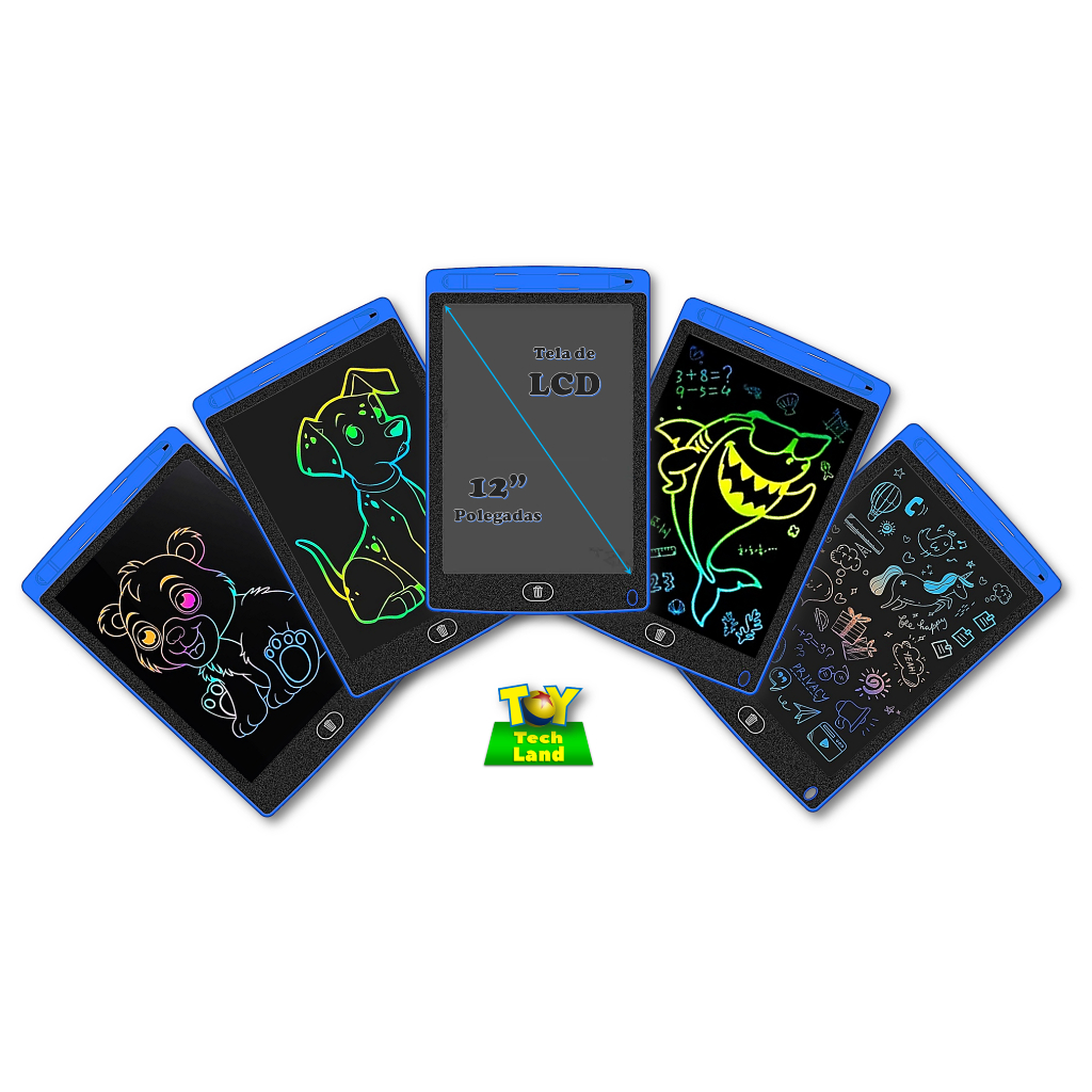 LOUSA MÁGICA TABLET PORTÁTIL INFANTIL AZUL EDUCATIVO TELA DE LCD 10 ...