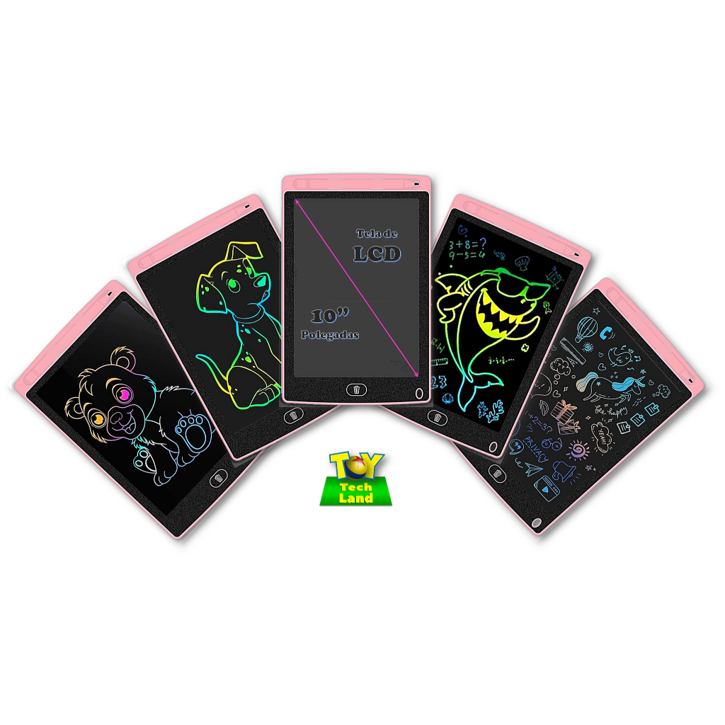 LOUSA MÁGICA TABLET PORTÁTIL INFANTIL ROSA EDUCATIVO TELA DE LCD 10 ...