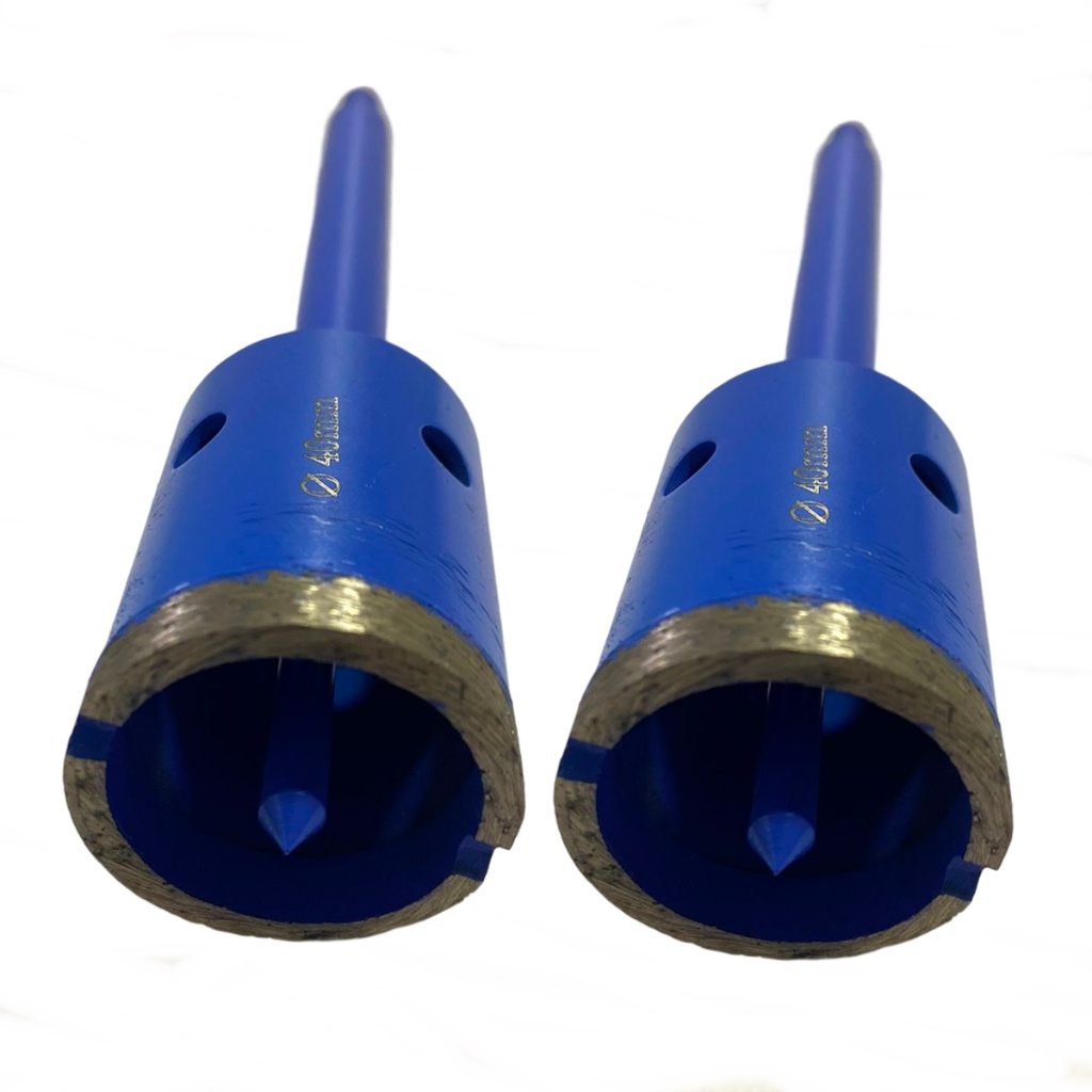 Combo 2 Serra Copo Broca Diamantada 40mm Com Haste Comum Ou Sds ...