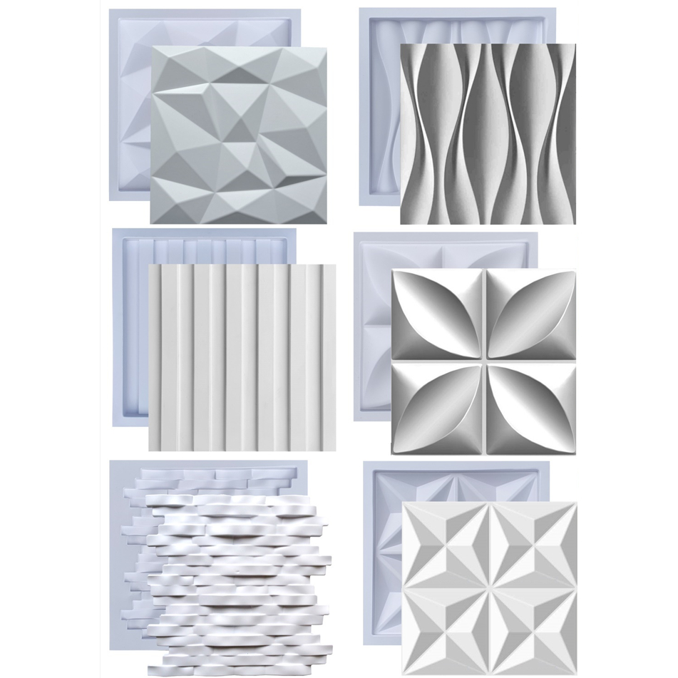 Kit 6 Formas Moldes pra Gesso 3D e Cimento ABS FDG: Dunas e outros ...