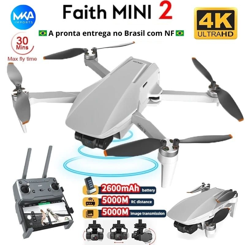 Drone Cfly Faith Mini 2 Câmera 4k GPS Gimbal 3 Eixos 5km + Bolsa ...