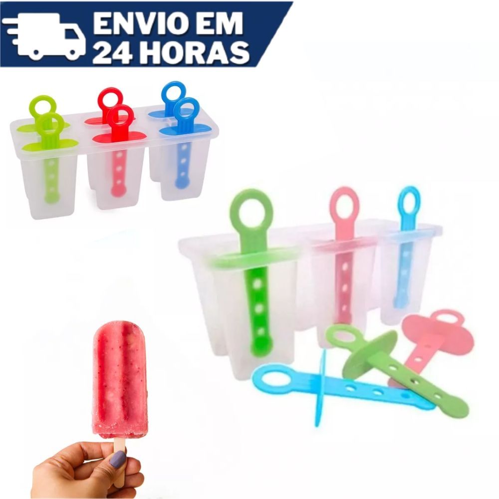 Kit Forma Sorvete Picolé Com Suporte C/06 Unidades Promoção Forminha ...