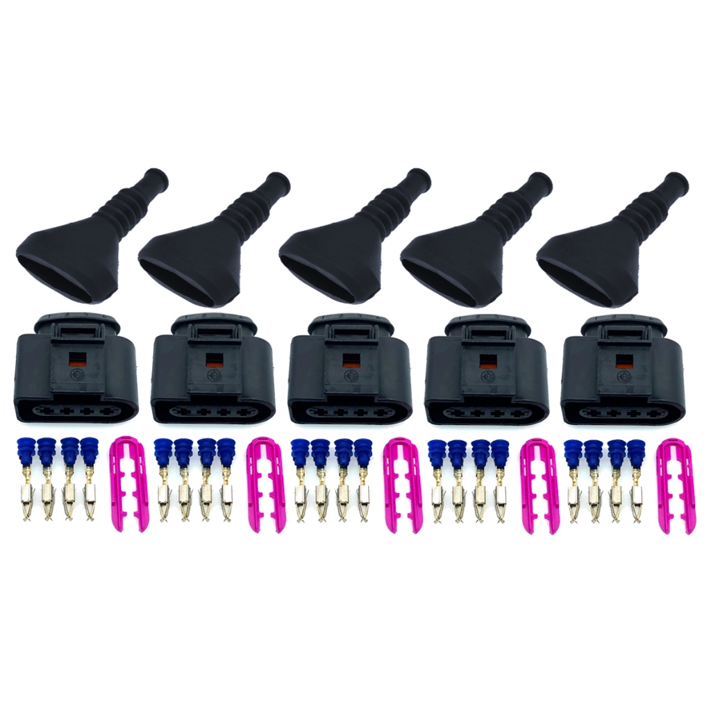 Conector Bobina VW/AUDi Red R8 APR Plug Kit 5 com boracha de acabamento ...