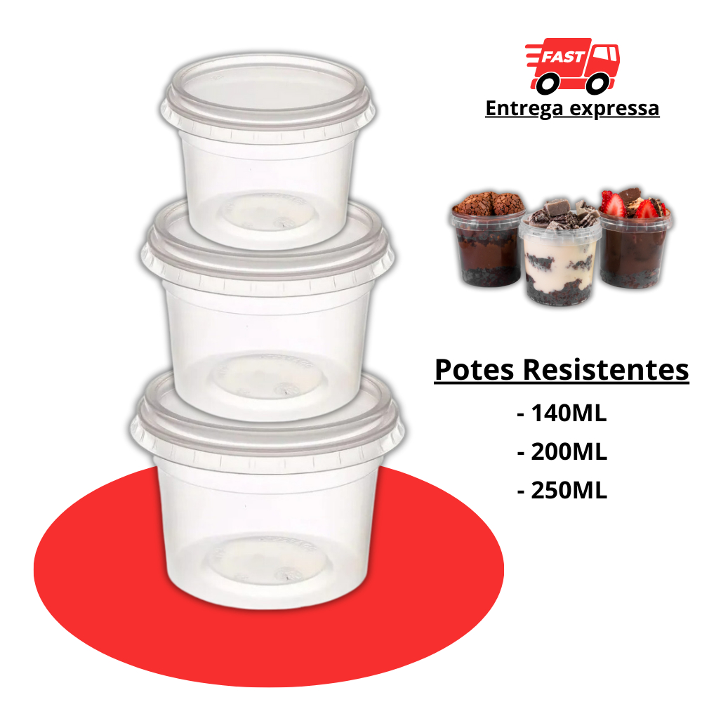 24 pote de plástico com tampa redondo descartável hermético para bolo ...