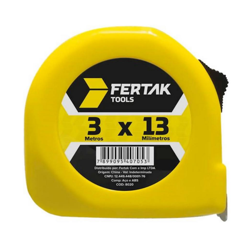 Trena Métrica De Medição Amarela Manual Com Trava - 3 Metros x13 mm ...