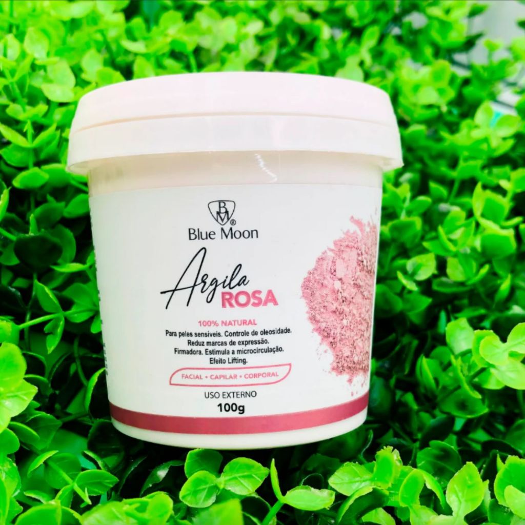 Argila Rosa 100% Natural Facil + Capilar + Corporal 100g - Blue Moon ...