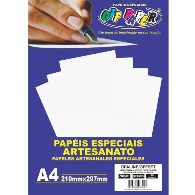 OPALINE OFFSET OFF PAPER 240G 50 FLS | Shopee Brasil