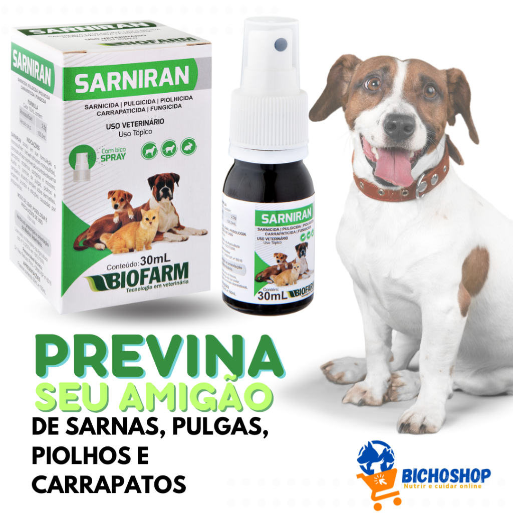 ANTI PULGAS SARNIRAN SPRAY REMÉDIO ANTI SARNAS E COCEIRAS PARA CACHORRO ...