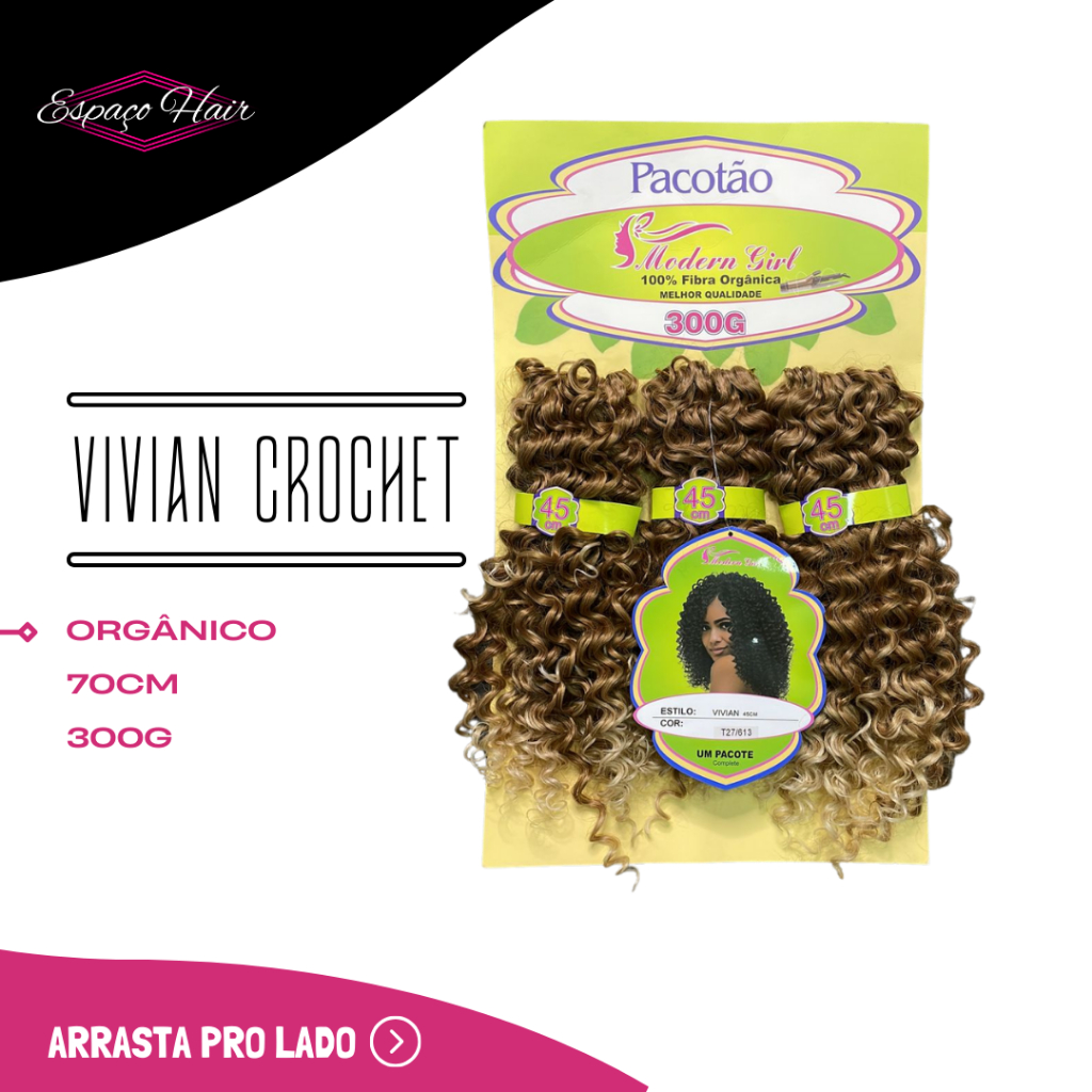 CABELO CACHEADO VIVIAN - CROCHET BRAIDS - 45CM -MODERN GIRL | Shopee Brasil