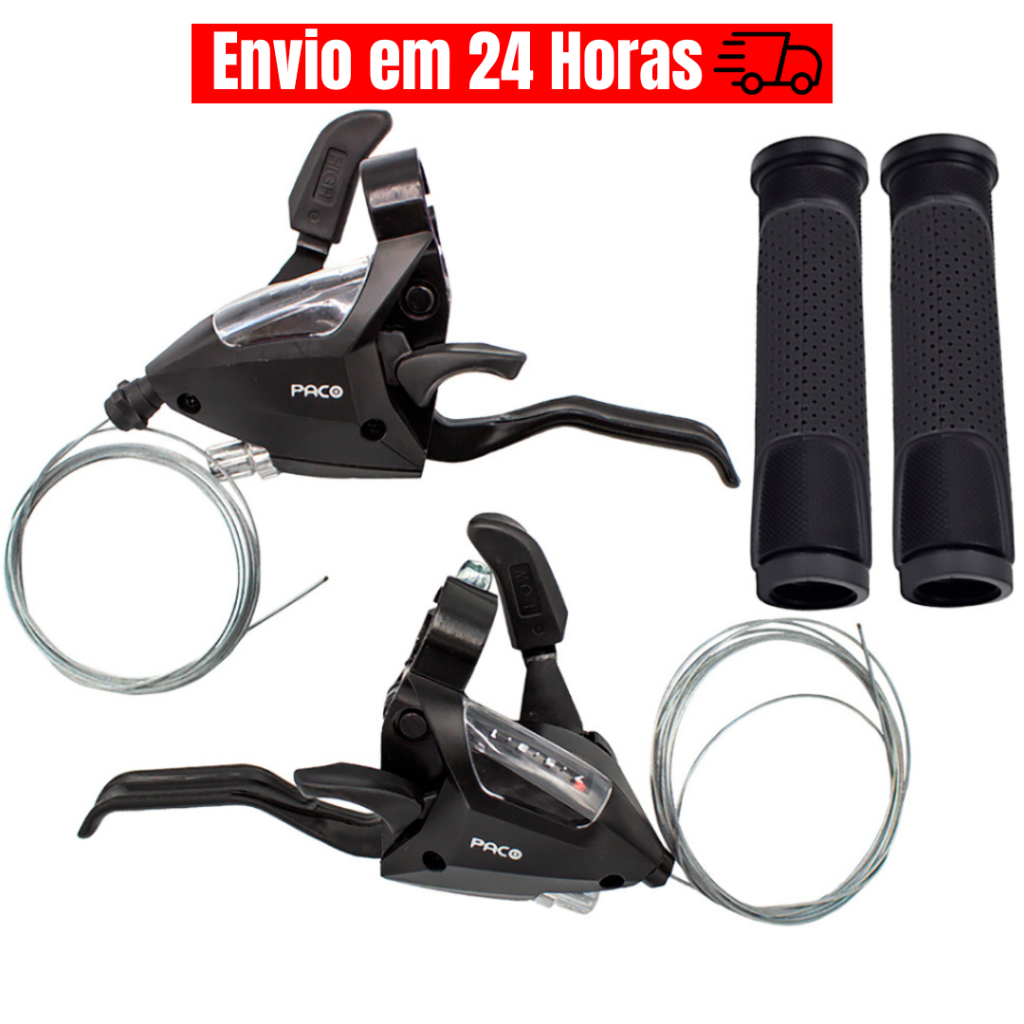 Passador Alavanca de Marchas Rapid Fire Tipo Gts Shimano 3x7 21v para Bike e Bicicleta Manopla ...