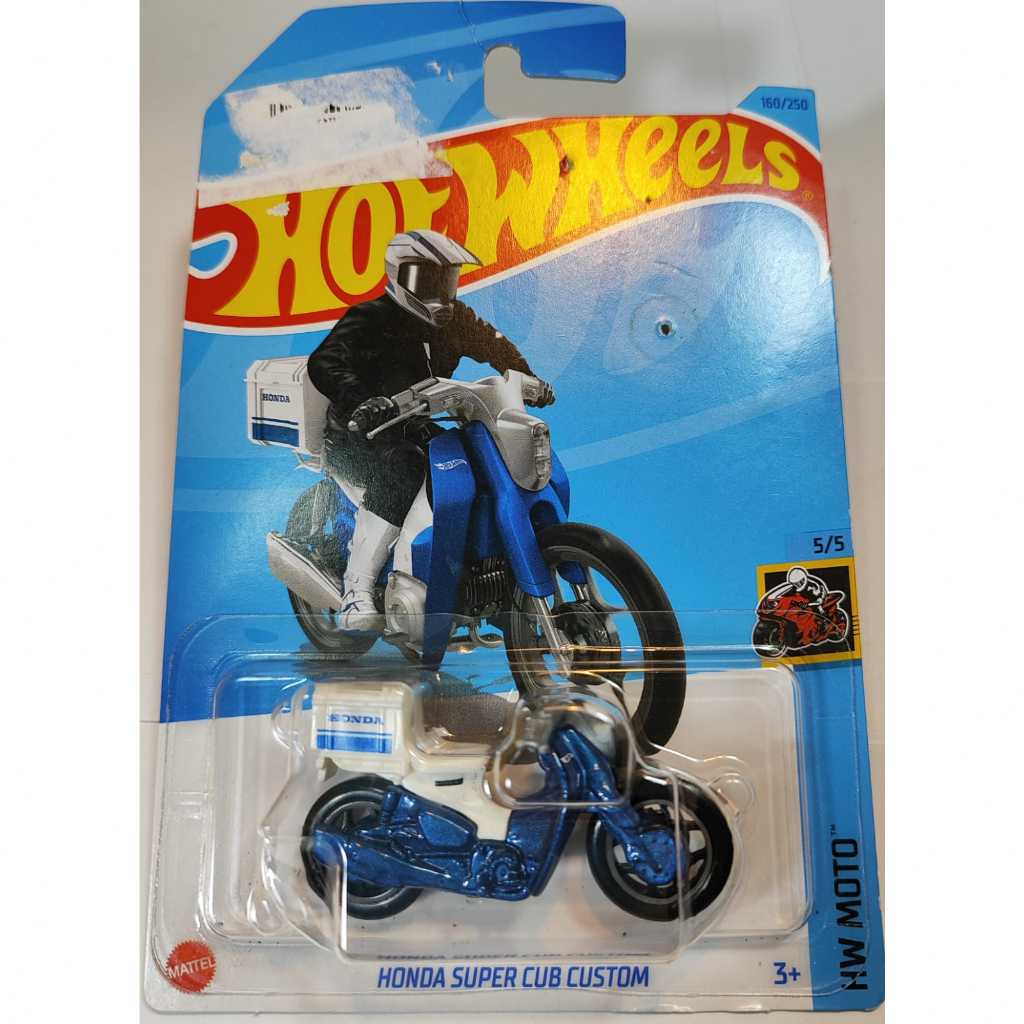 HOT WHEELS - Honda Super Cub Custom Azul - HW MOTO MATTEL | Shopee Brasil