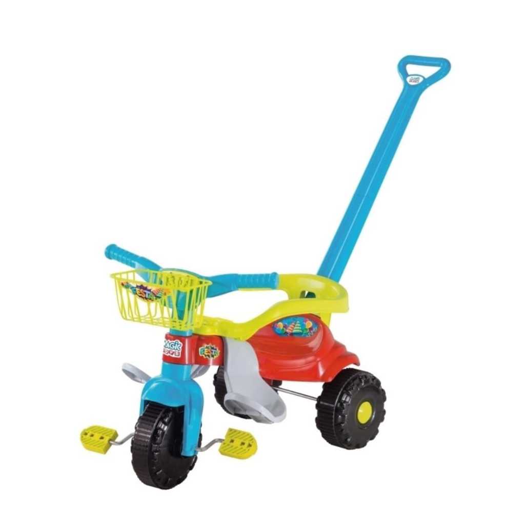 Triciclo Motoca Velotrol carrinho de Passeio Infantil Com Empurrador ...
