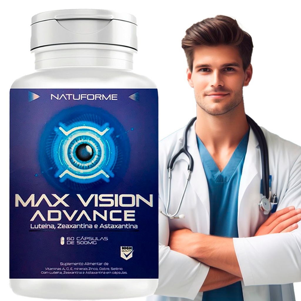 Max Vision Luteína Zeaxantina Astaxantina 60 Cápsulas Vitaminas Recomendado para uma Melhor ...