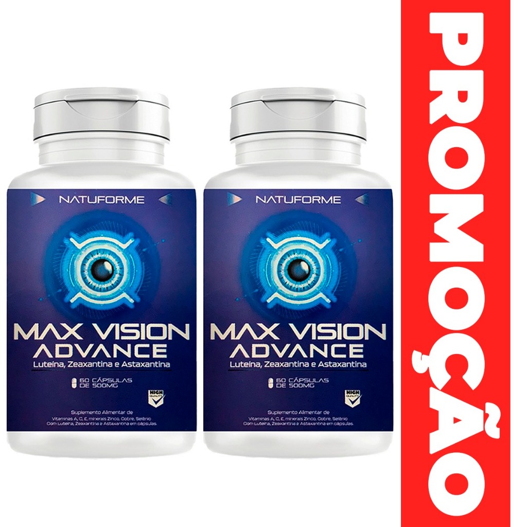 02 Max Vision Advance 120 cápsulas 500 mg Luteina Astaxantina e ...