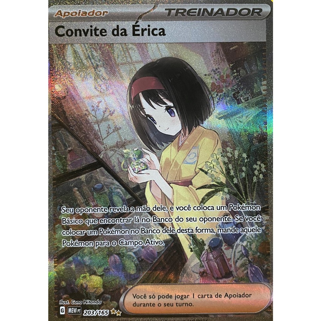 Carta Treinador Convite da Erica Arte Especial Coleção 151 Pokemon TCG ...