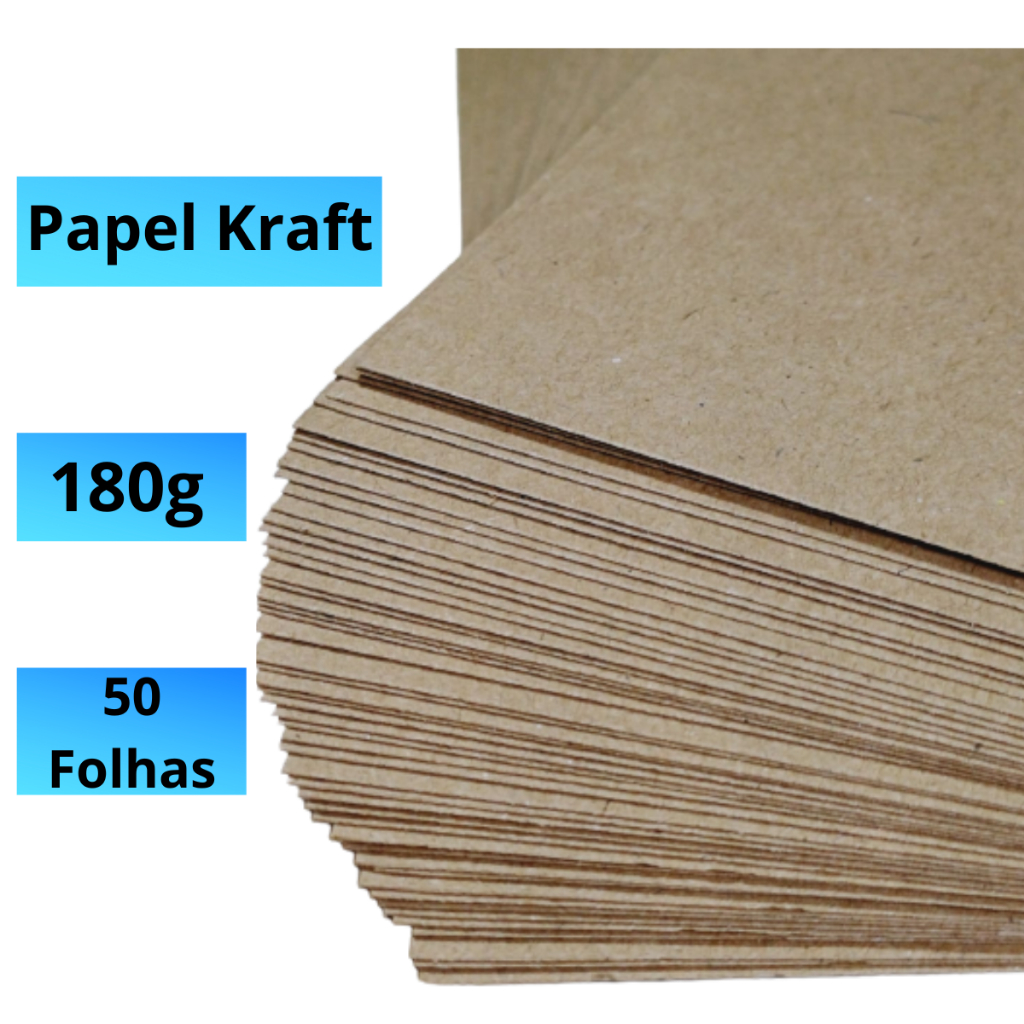 50 Folhas Papel Kraft A4 180g 210mm x 297mm | Shopee Brasil