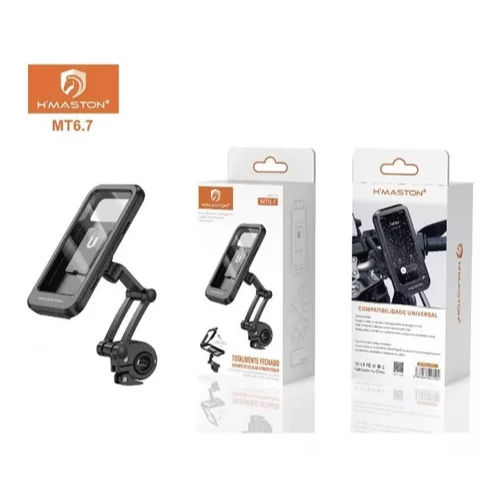 Suporte Celular para Guidão de Moto e Bicicleta a Prova D'Água Fechado Hmaston MT6.7 | Shopee Brasil