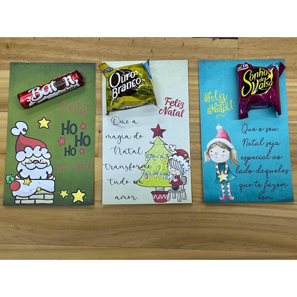 Kit com 20, 40, 60 ou 80 Cartão NATAL Personalizado, 15x9cm Tag, para ...