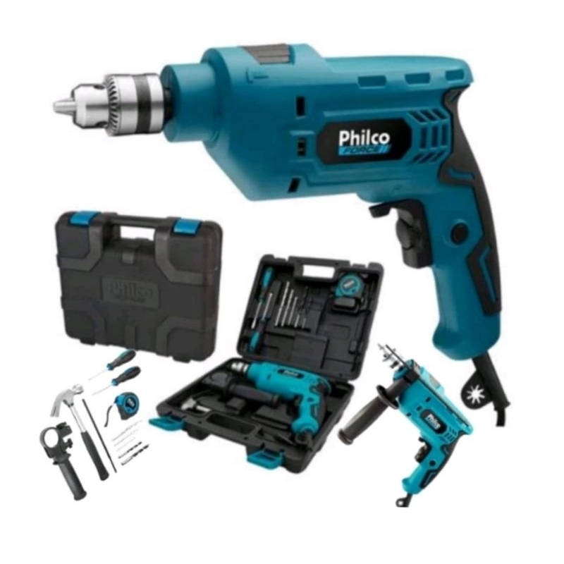 Furadeira de impacto 650w Philco Force com Maleta e Acessórios PFU01MF | Shopee Brasil