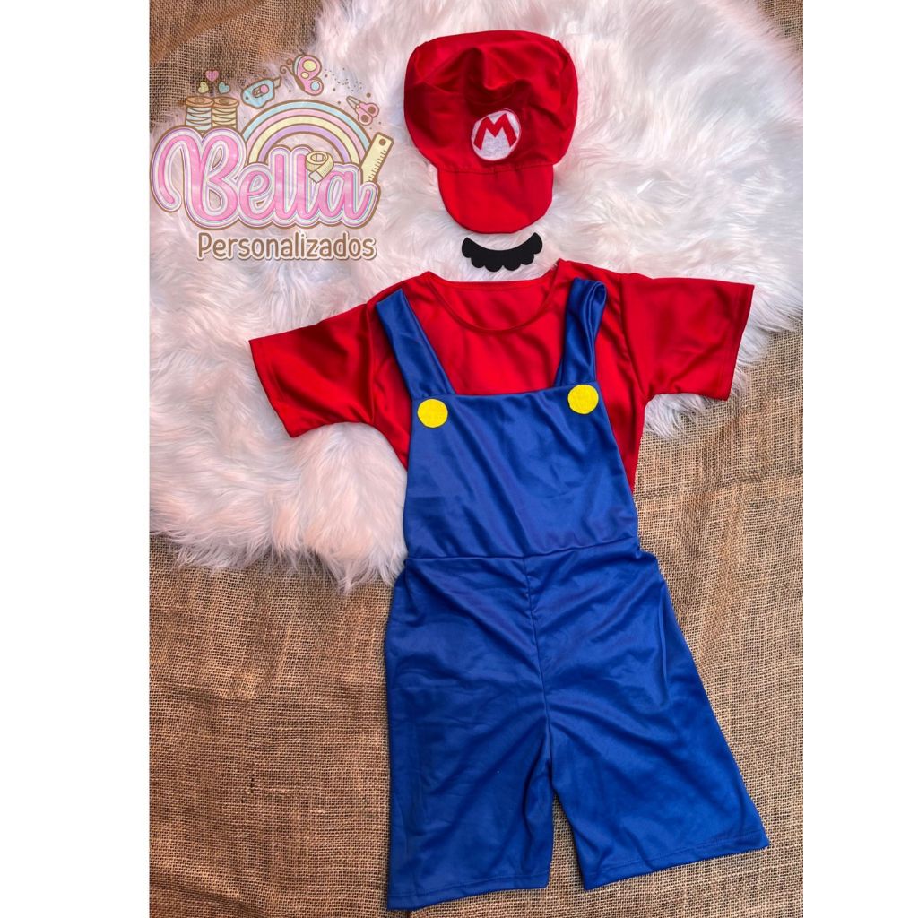 Roupa Tematica SUPER MARIO BROS ou LUIGI - Fantasia Infantil Menino ...