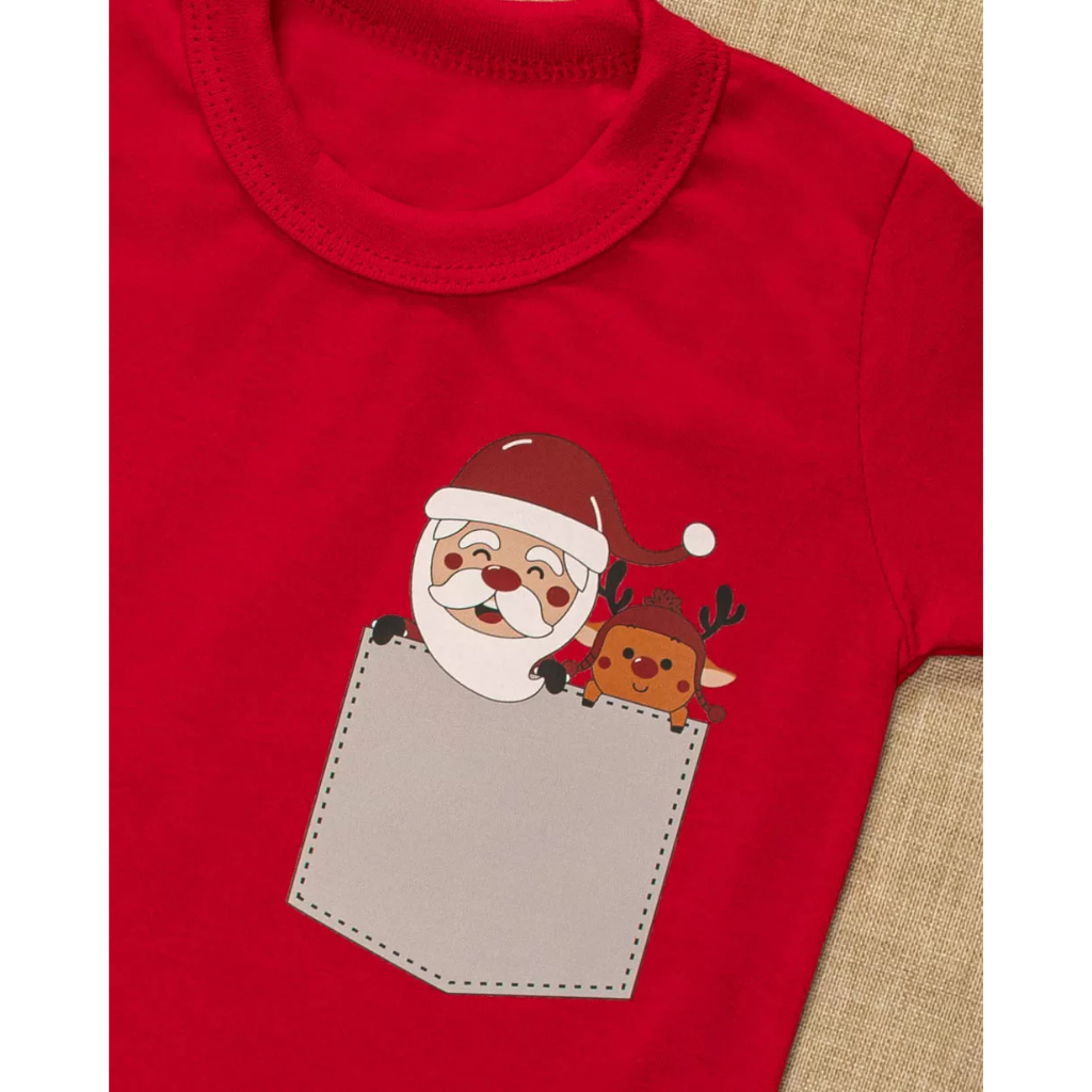 Camiseta Manga Curta Infantil Natal Ano Novo Moda Kids Unissex Menino ...
