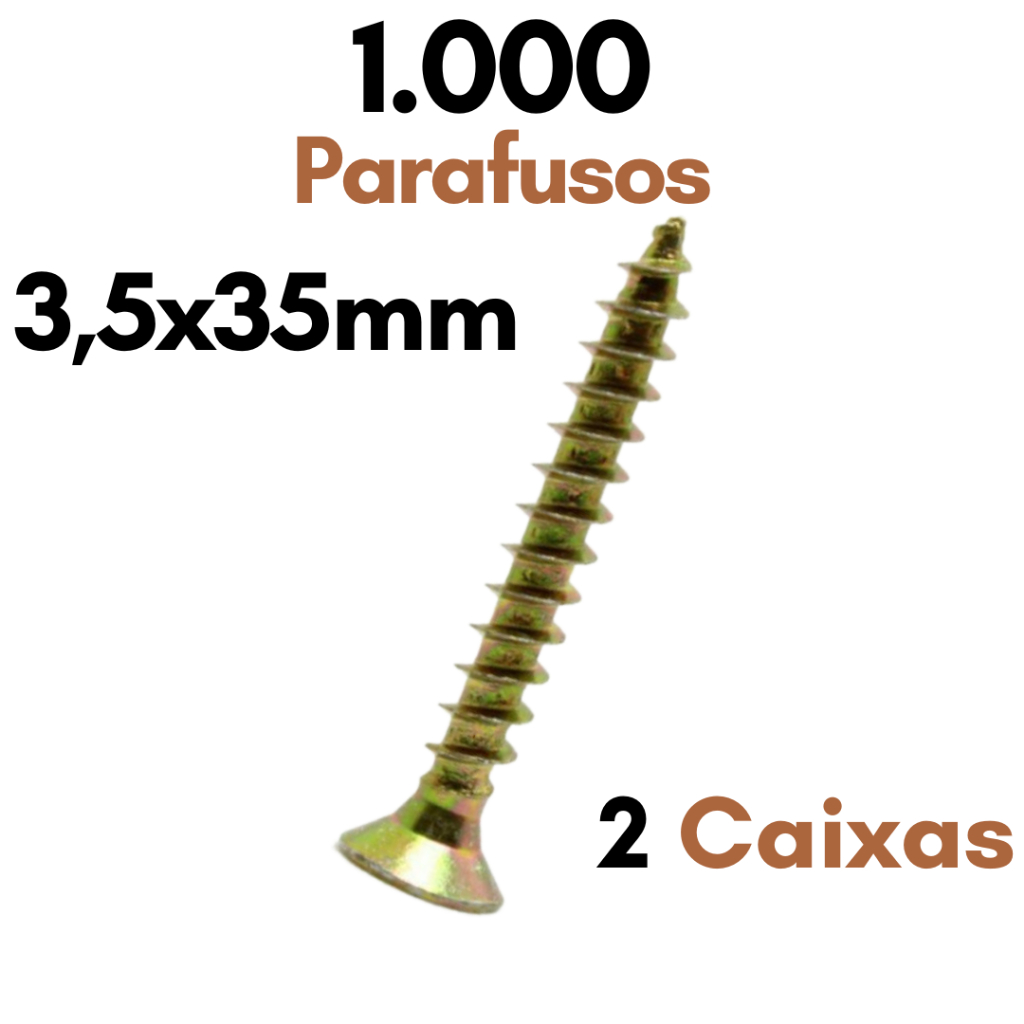 Parafuso 3,5x35 Caixa para Madeira com 2 Caixa 500 Parafusos 3.5x35 com ...