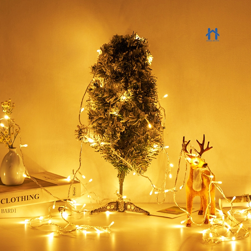 Pisca Pisca Cordão 100 LED 8 funções com Fio Transparente Extensão 9.7m ...