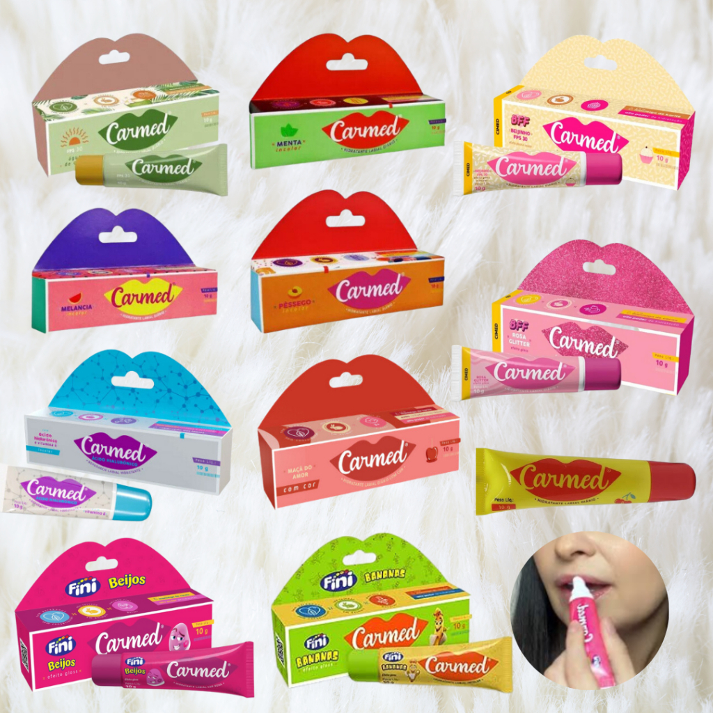 PROTETOR LABIAL CARMED 10GR ROSA GLITTER | Shopee Brasil