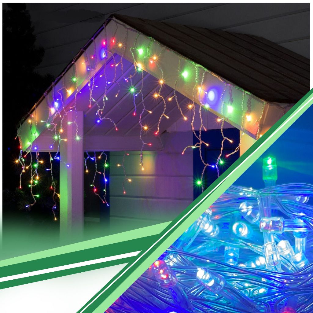 Cascata de Led Natal 8 metros 300 Leds 8 Funções Luzes Decoração de ...