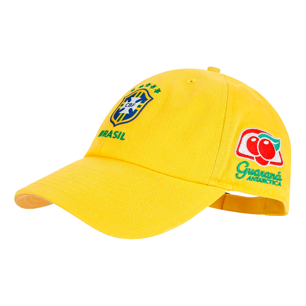 Boné Seleção Brasileira amarelo e branco Aba Curva Com Regulagem ...