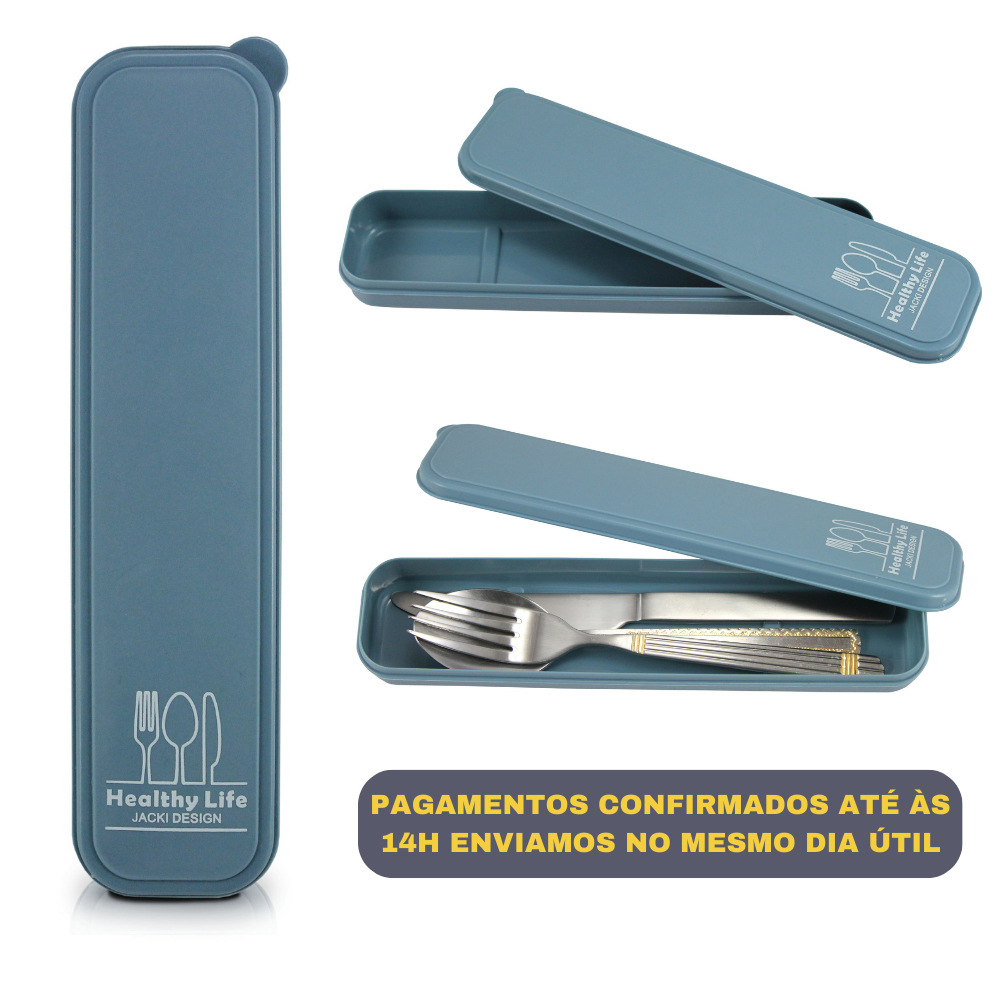 Porta Talheres Portátil Garfo Faca Colher Talher para Viagem Trabalho ...
