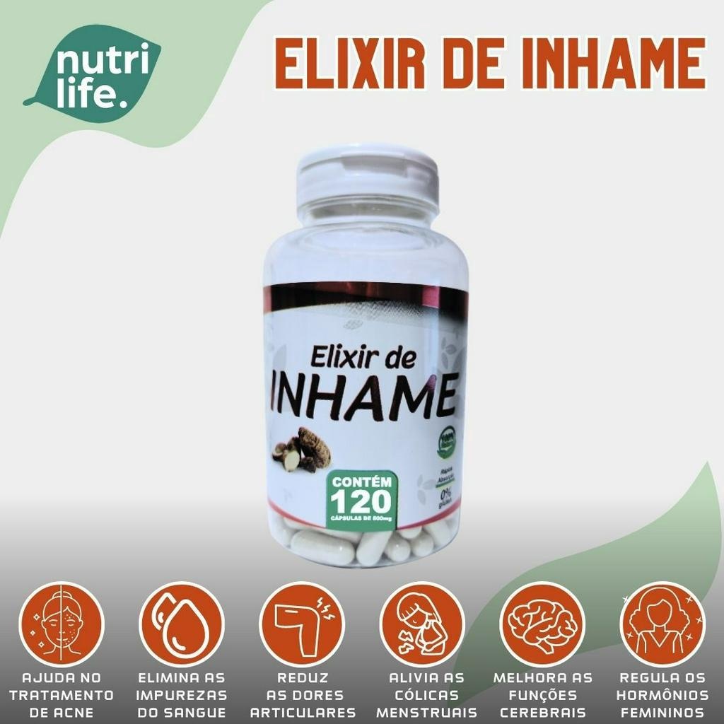 Elixir de inhame 120 capsulas 500 mg | Shopee Brasil