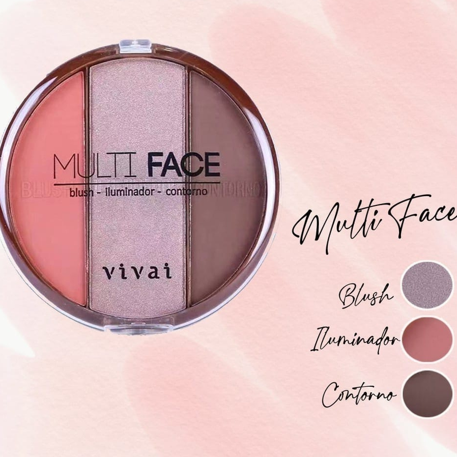 Vivai Estojo Multi Face blush iluminador e contorno | Shopee Brasil