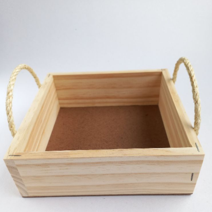 Cesta Quadrada De Madeira Pinus Para Presentes 16 Ou 19cm Shopee Brasil