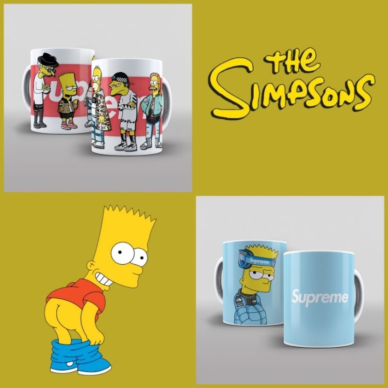 Caneca Bart Simpson Supreme swag, Os Simpsons | Shopee Brasil