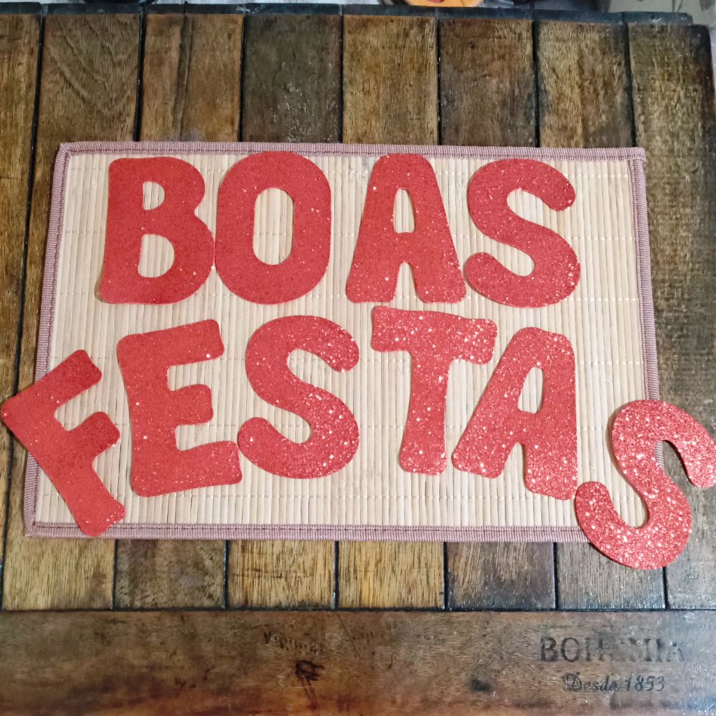 Letras Boas Festas em Eva Gliter Alto Brilho | Shopee Brasil