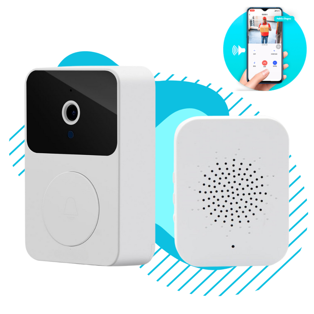 Campainha Inteligente Com Câmera Wifi Vídeo Porteiro Sem Fio HD Smart ...