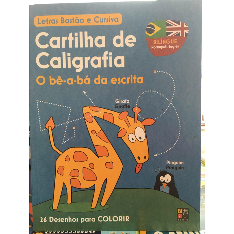 CARTILHA DE CALIGRAFIA - Letras bastão e cursiva BILÍNGUE | Shopee Brasil