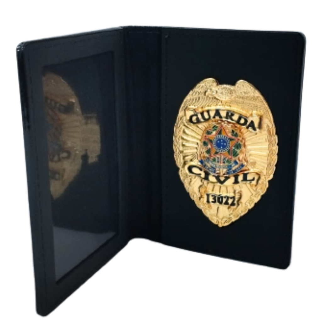 Carteira Porta Funcional em Couro Guarda Civil Brasão Águia | Shopee Brasil