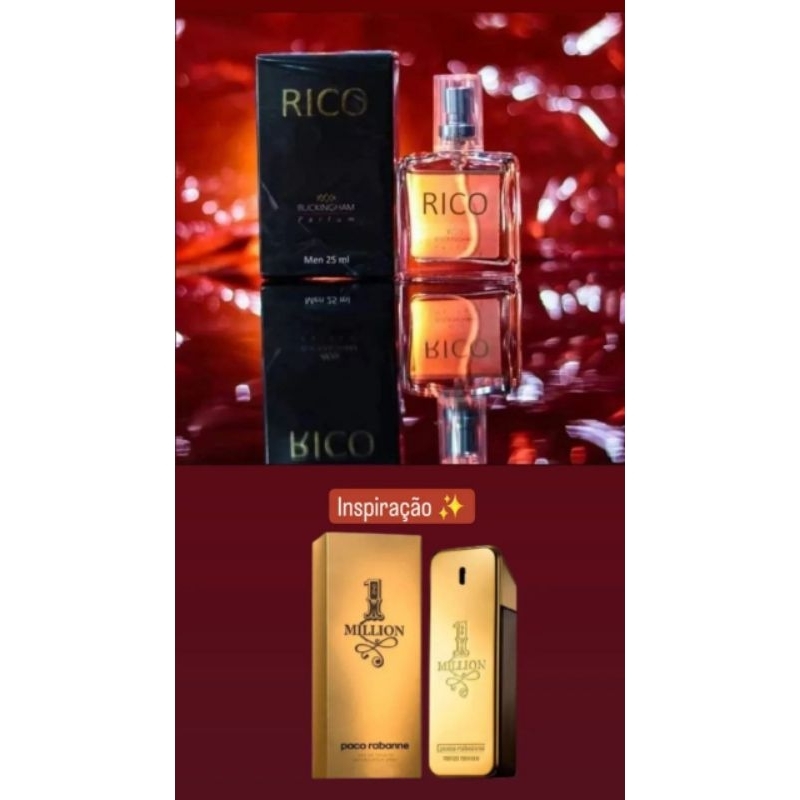 PERFUME RICO 15ml MASCULINO ( REFERÊNCIA-ONE MILLION- PACO RABANNE ...