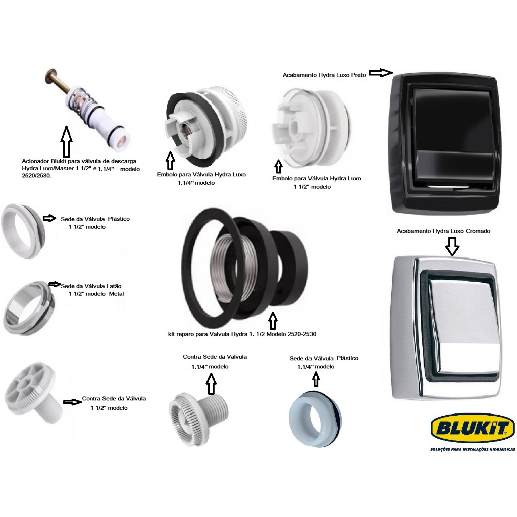 Acabamento Para Valvula Hydra Luxo Acionador Para Valvula Hydra Luxo ...