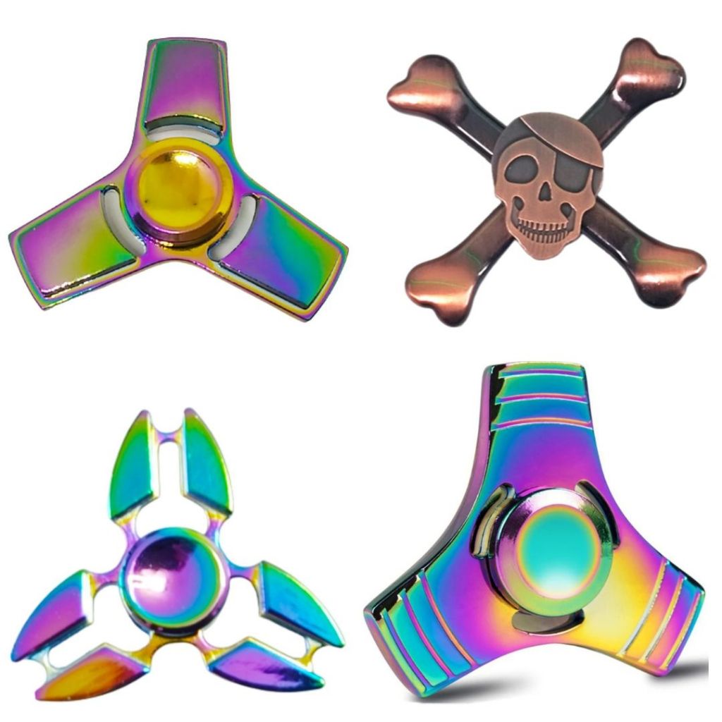 Kit com 4 Fidget Hand Spinners Metal Multicoloridos Dos Raros | Shopee ...
