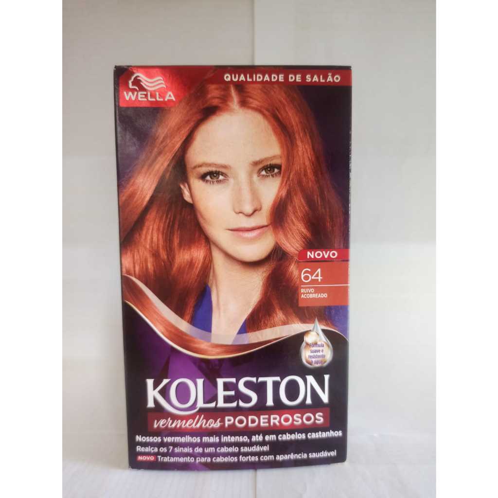 WELLA "Ruivo Acobreado 64" Kit Koleston Coloracao Creme | Shopee Brasil