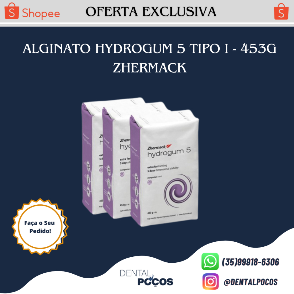 ALGINATO HYDROGUM 5 TIPO I - 453G ZHERMACK | Shopee Brasil