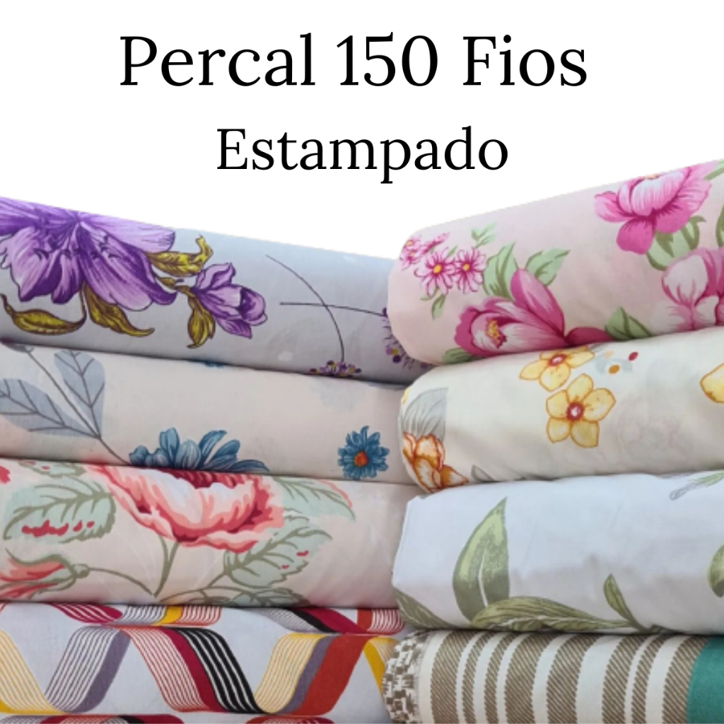 Tecido Percal Estampado 150 Fios 1 metro x 2,50 largura | Shopee Brasil