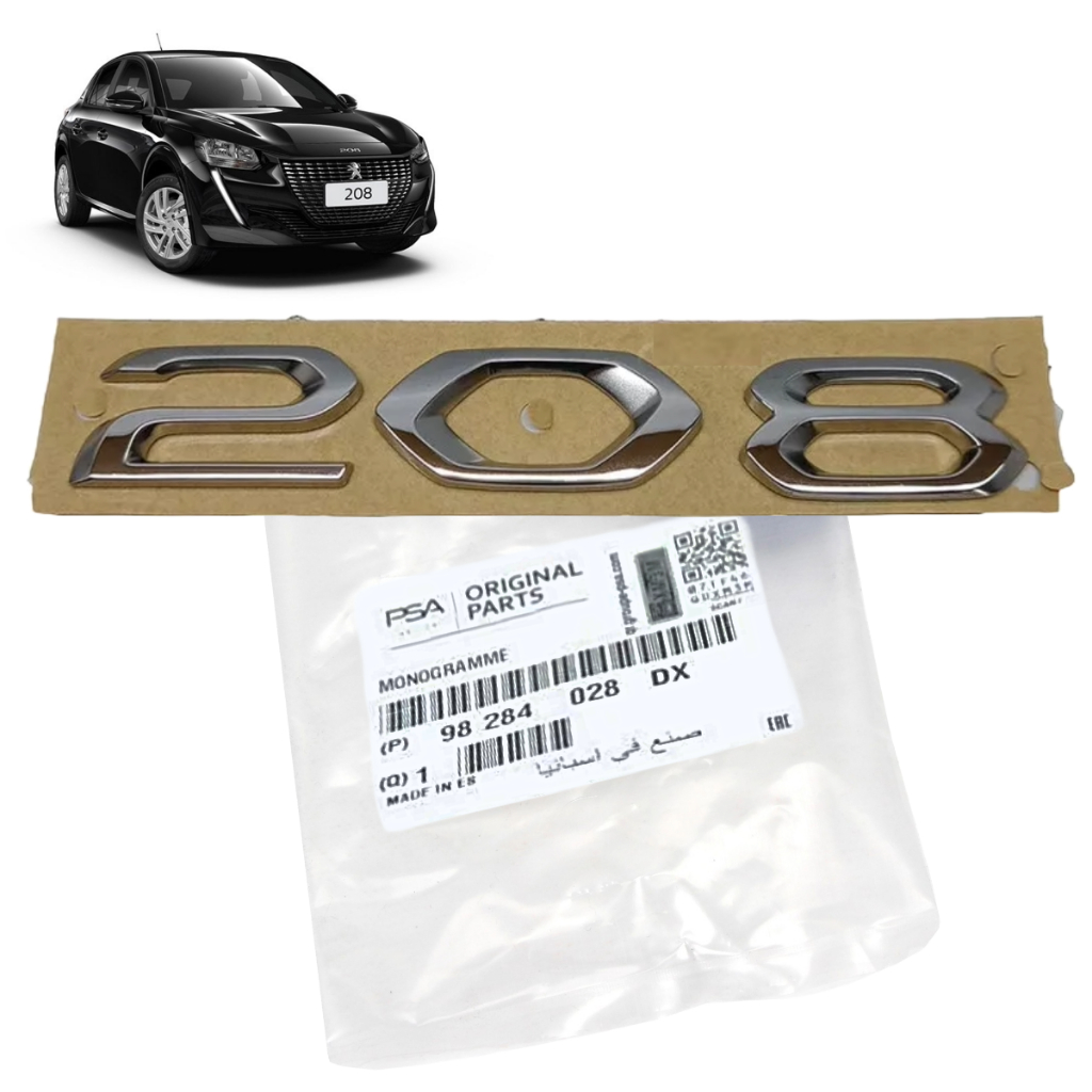 Emblema 208 Logo Dianteiro Novo Peugeot 208 Original | Shopee Brasil