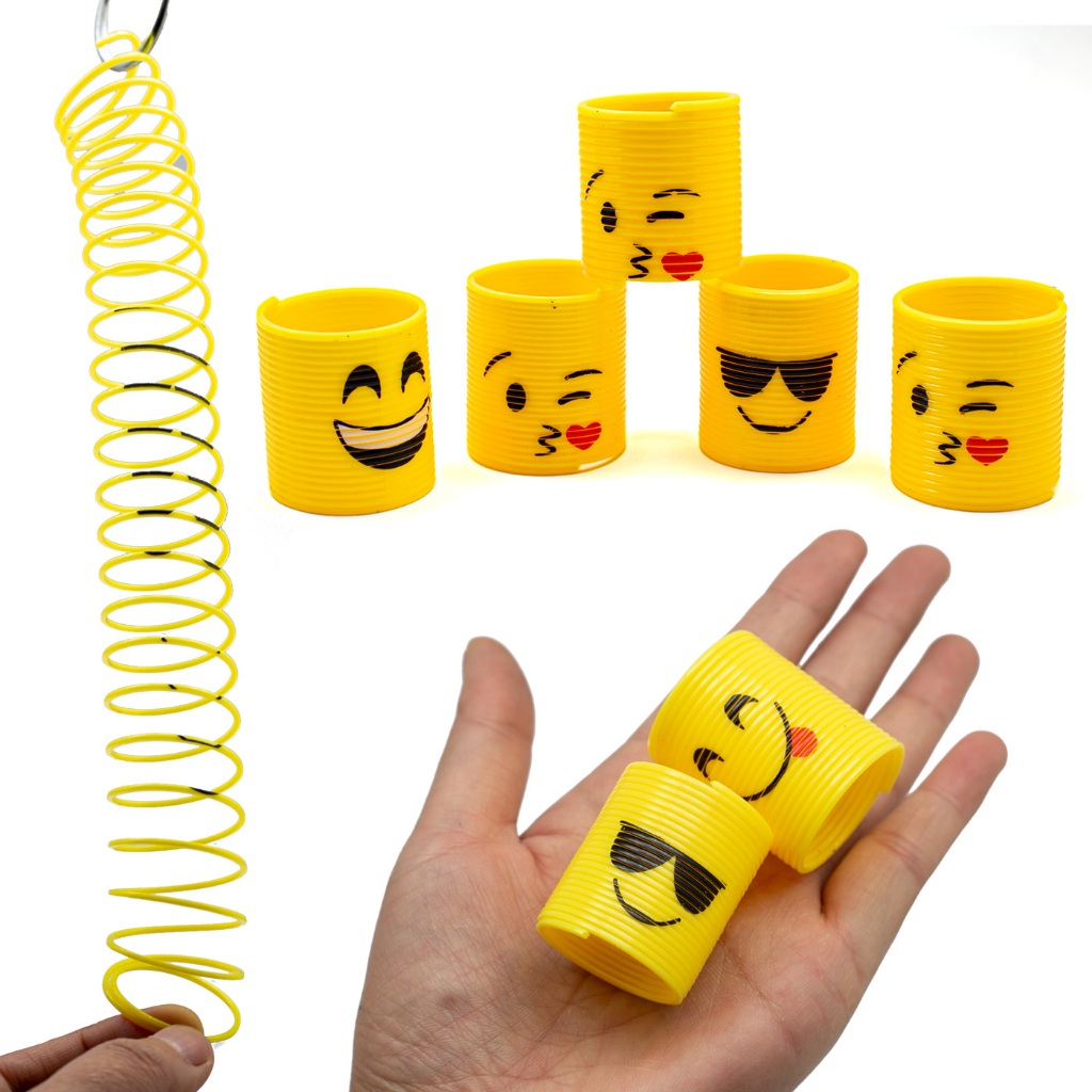 KIT 12 BRINQUEDO MINI MOLA MALUCA COM CARINHA EMOJI AMARELA | Shopee Brasil