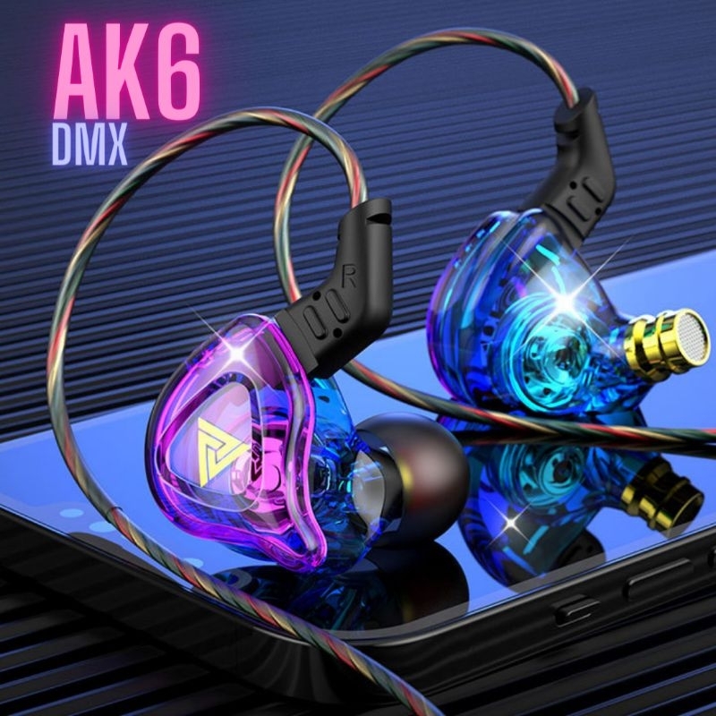 Fone de ouvido Original Qkz AK6 DMX e AK6-X com retorno de palco In-Ear ...